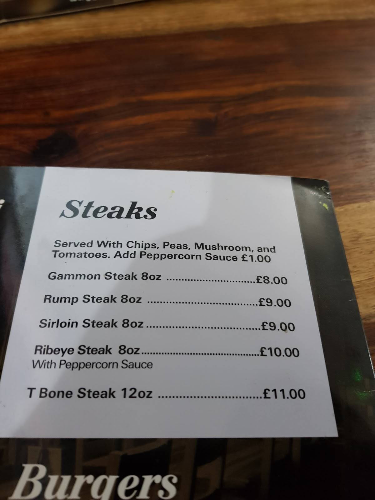 Menu at The Rowley Bar and Grill, Rowley Regis
