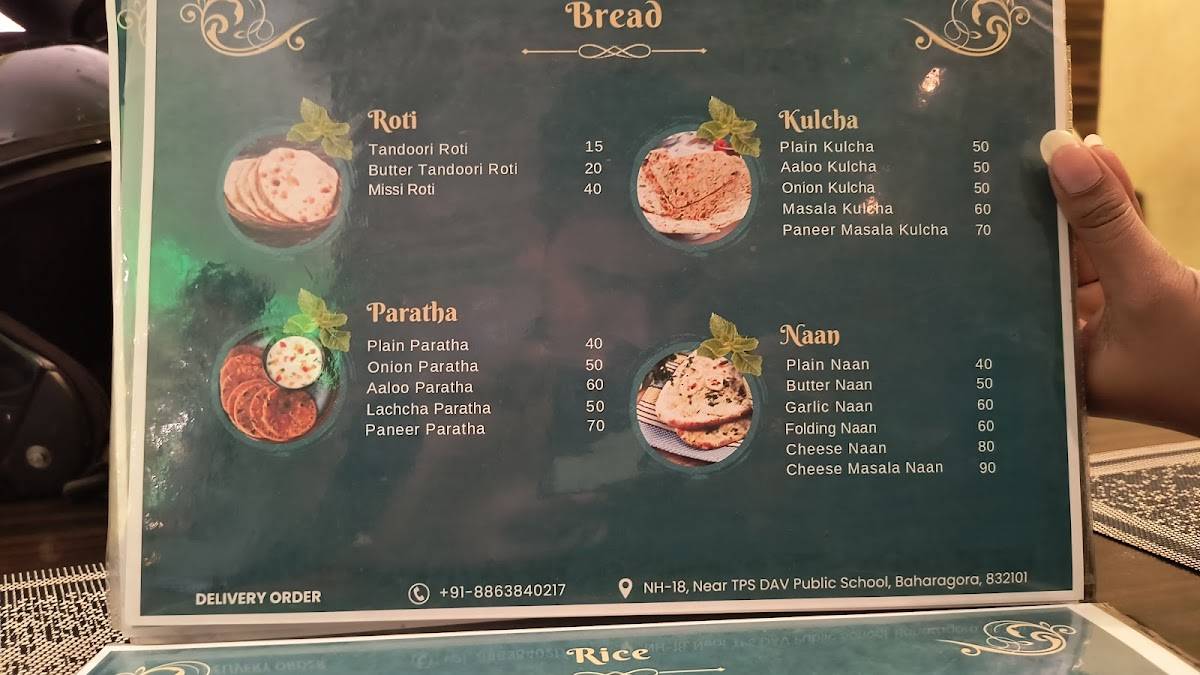 Menu at The Royal Mint, Baharagora