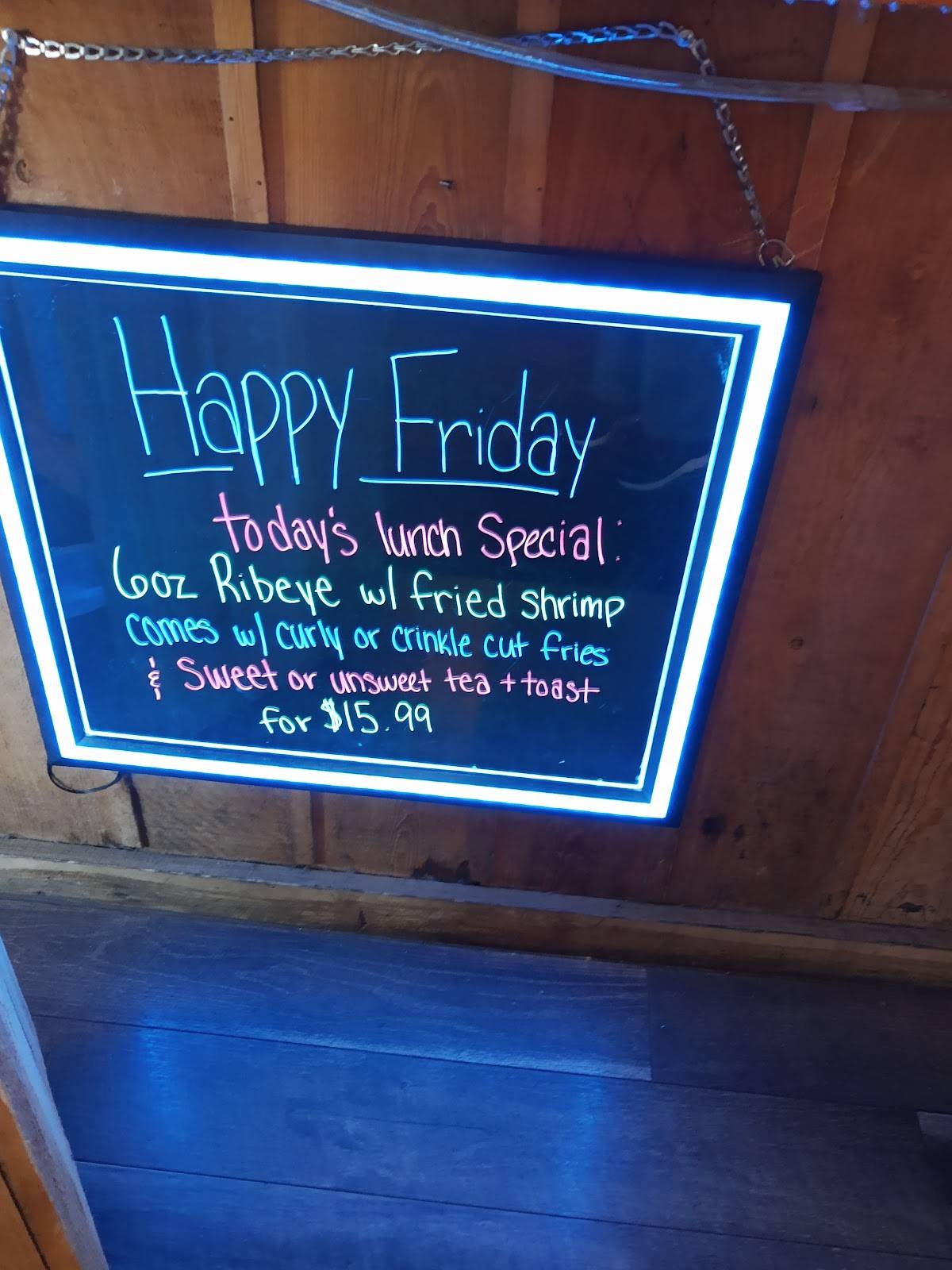 Menu at The Rusty Spur Diner steakhouse, Pulaski