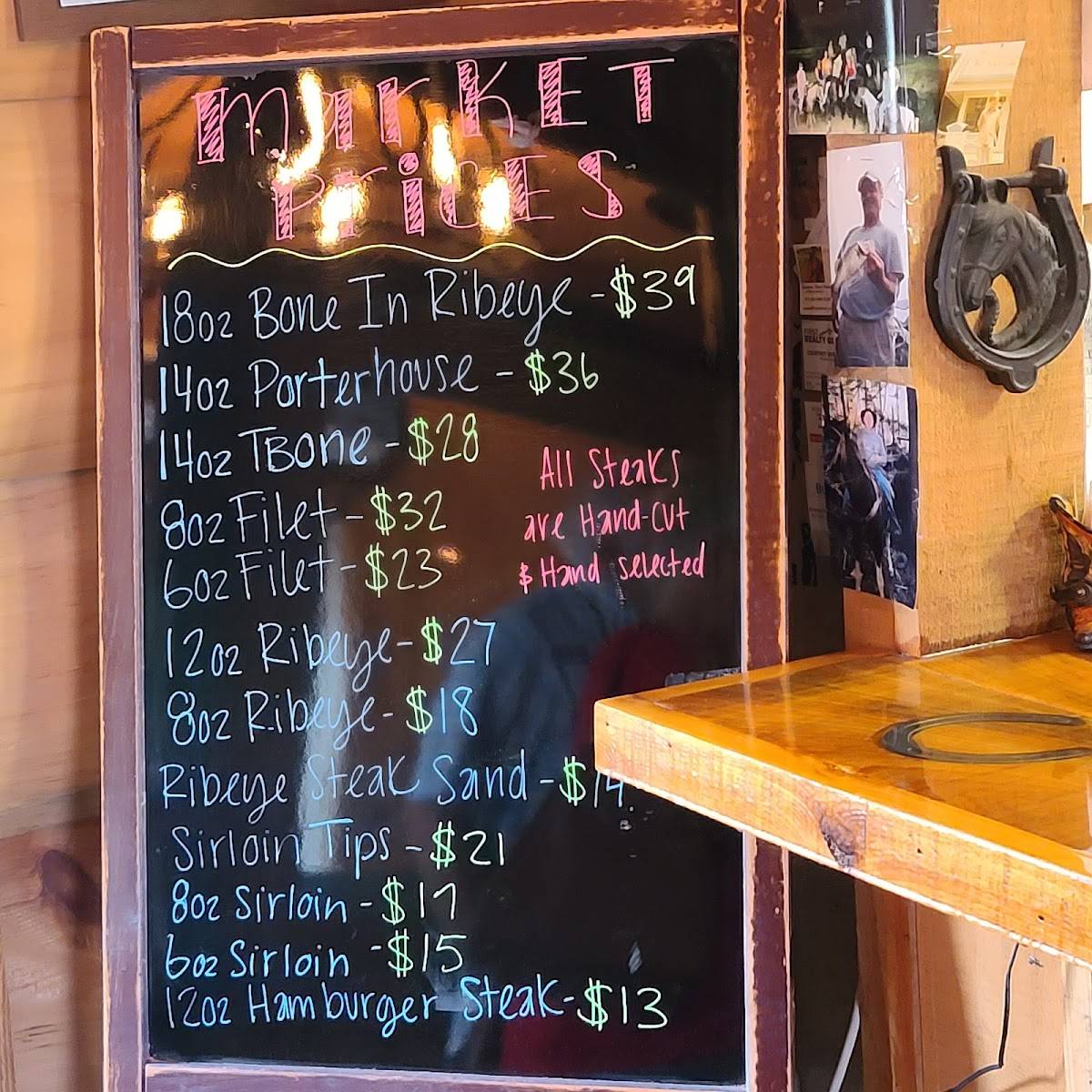 Menu at The Rusty Spur Diner steakhouse, Pulaski