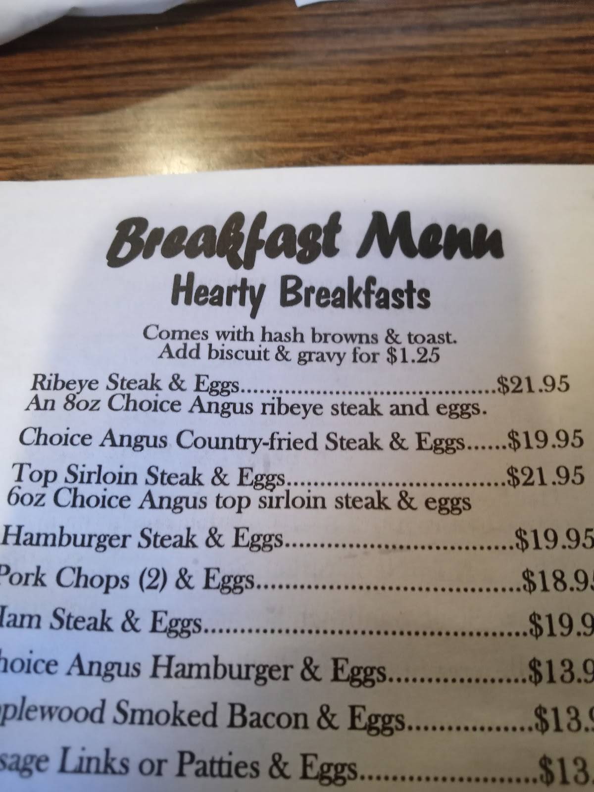Menu at The Sail Inn pub & bar, Havasu Lake