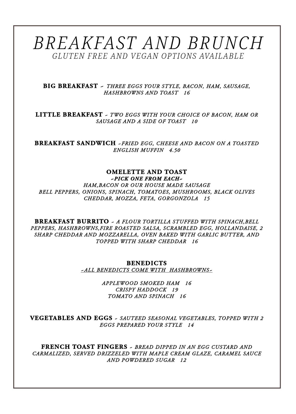 Menu at The Savary Plate Eatery & Pizzeria, Hubbards