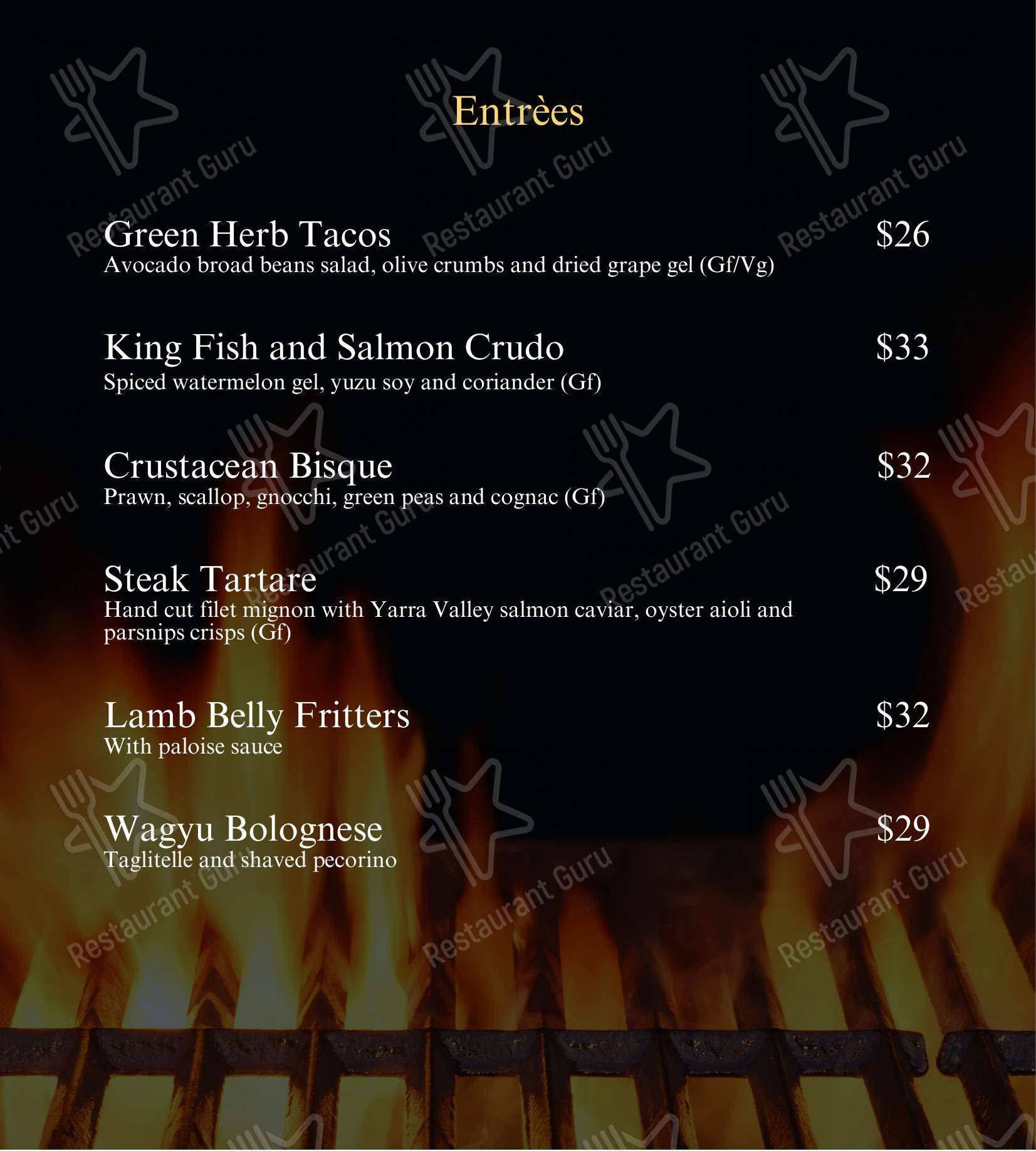 Menu at The Spanish Grill restaurant, Mildura