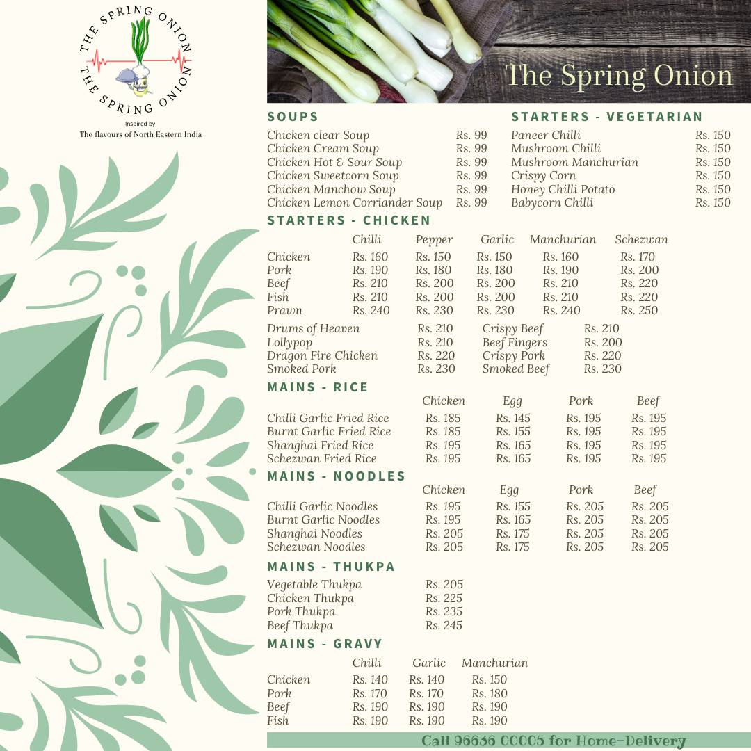 Menu at The Spring Onion, Bengaluru
