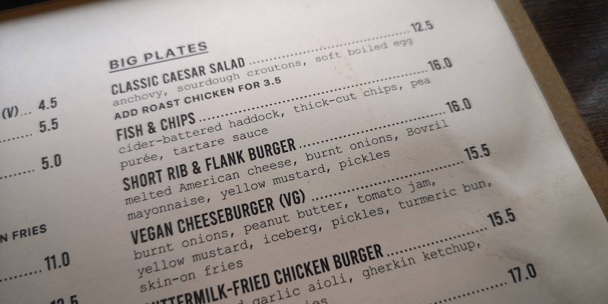 Menu at The Square Pig pub & bar, London