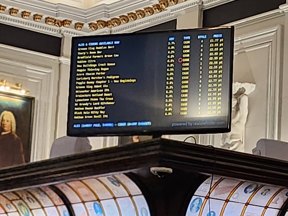 Menu at The Standing Order - JD Wetherspoon pub & bar, Derby