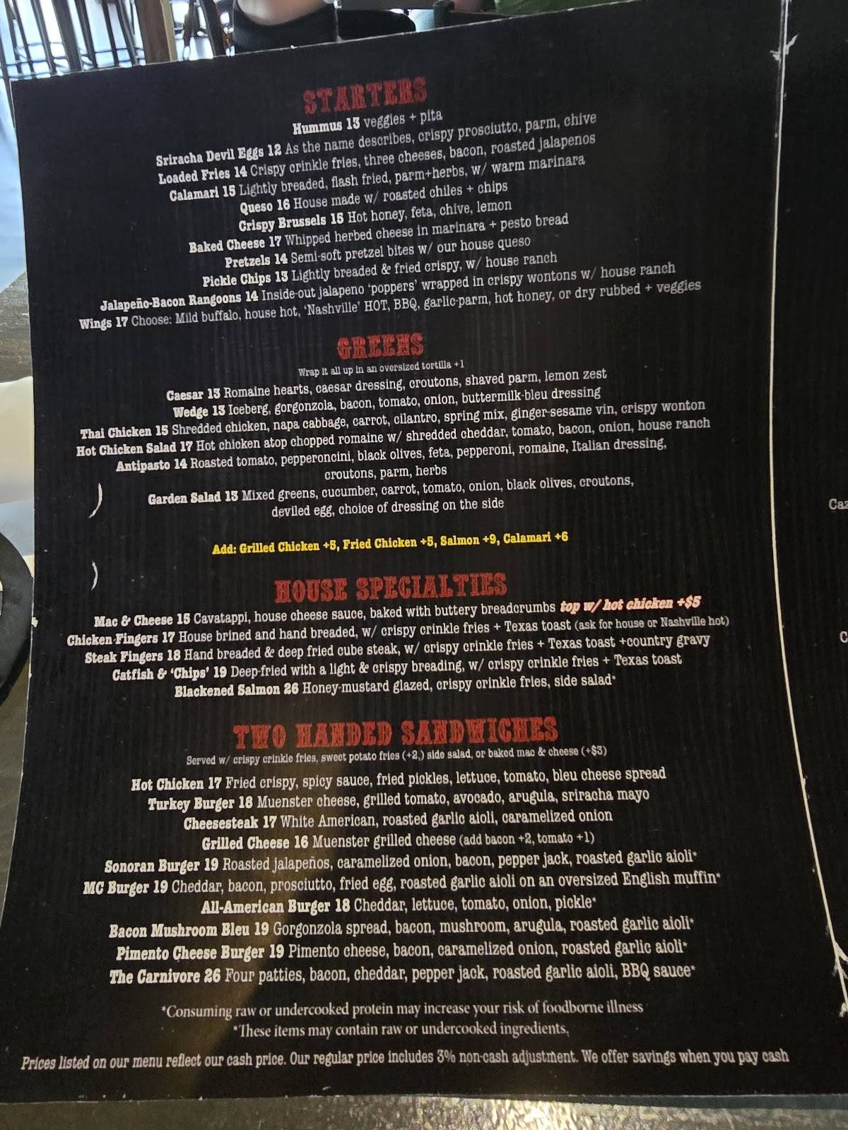 Menu at The Stillery pub & bar, Goodyear