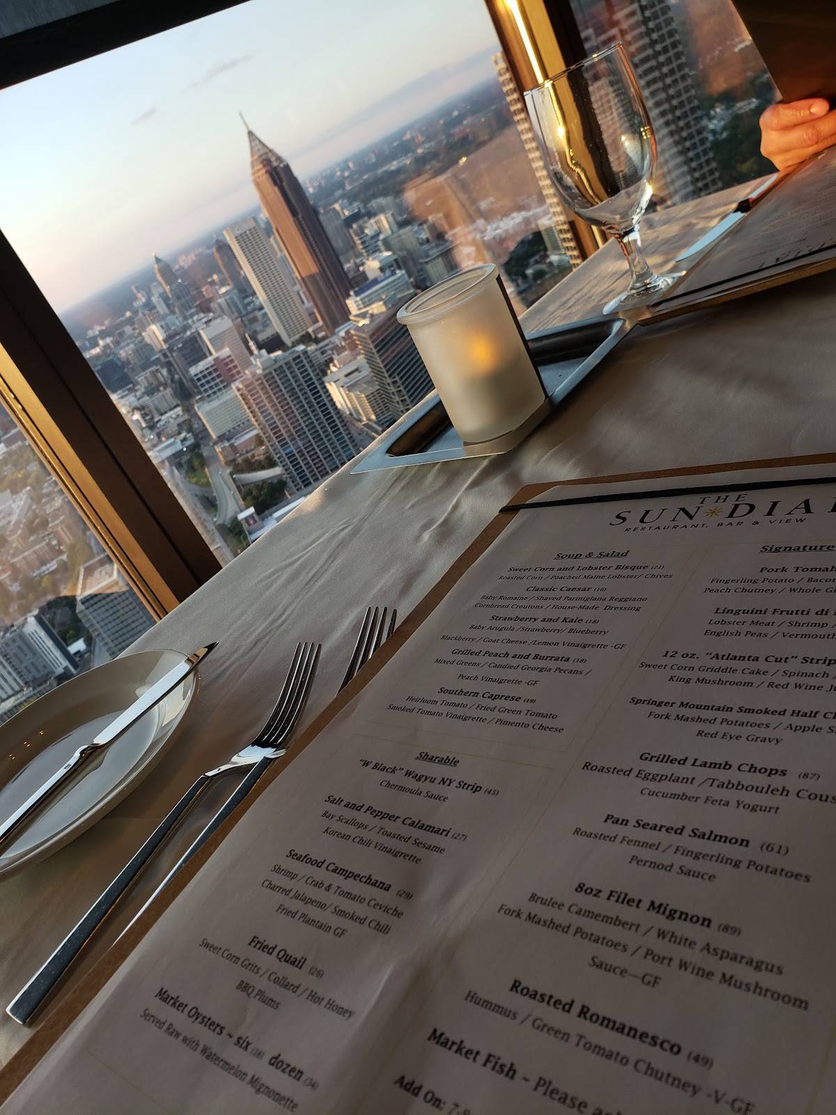 Menu at The Sun Dial Restaurant, Bar & View, Atlanta