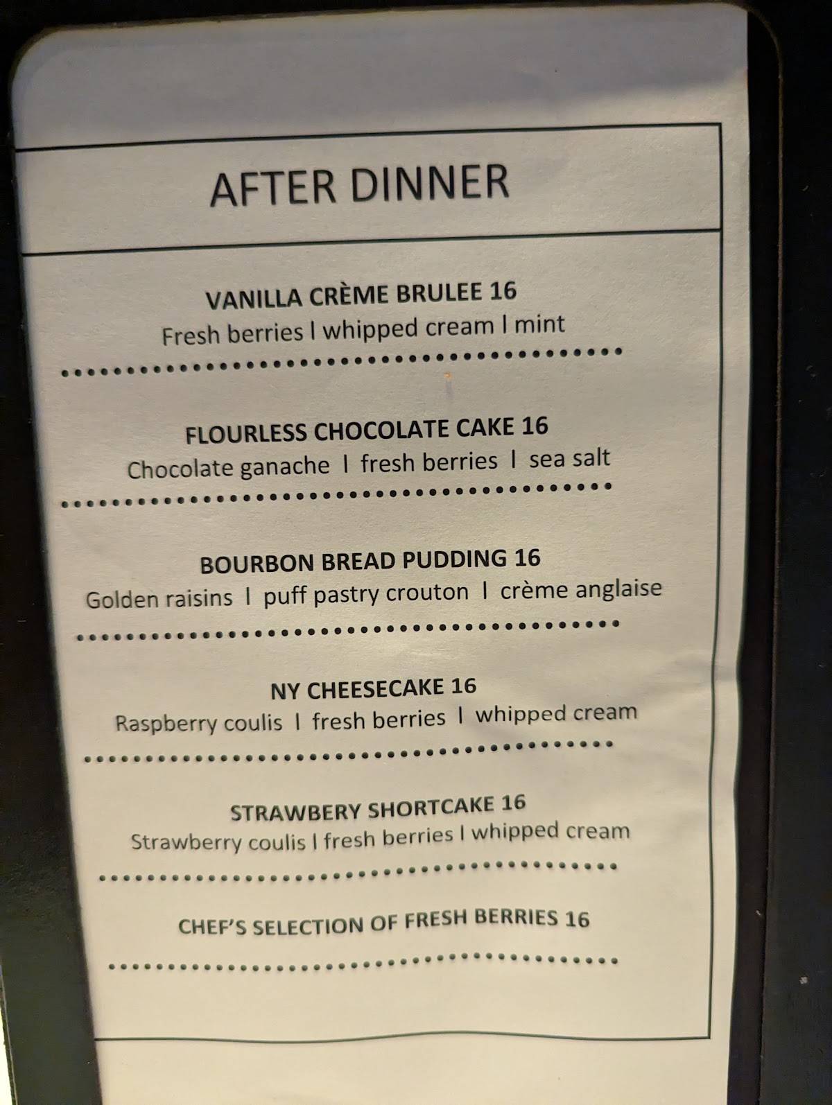 Menu at The Sun Dial Restaurant, Bar & View, Atlanta