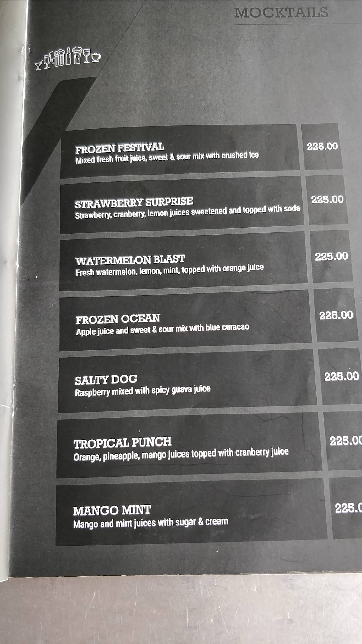 Menu at The TILT Bar Republic (European Bar), Hyderabad