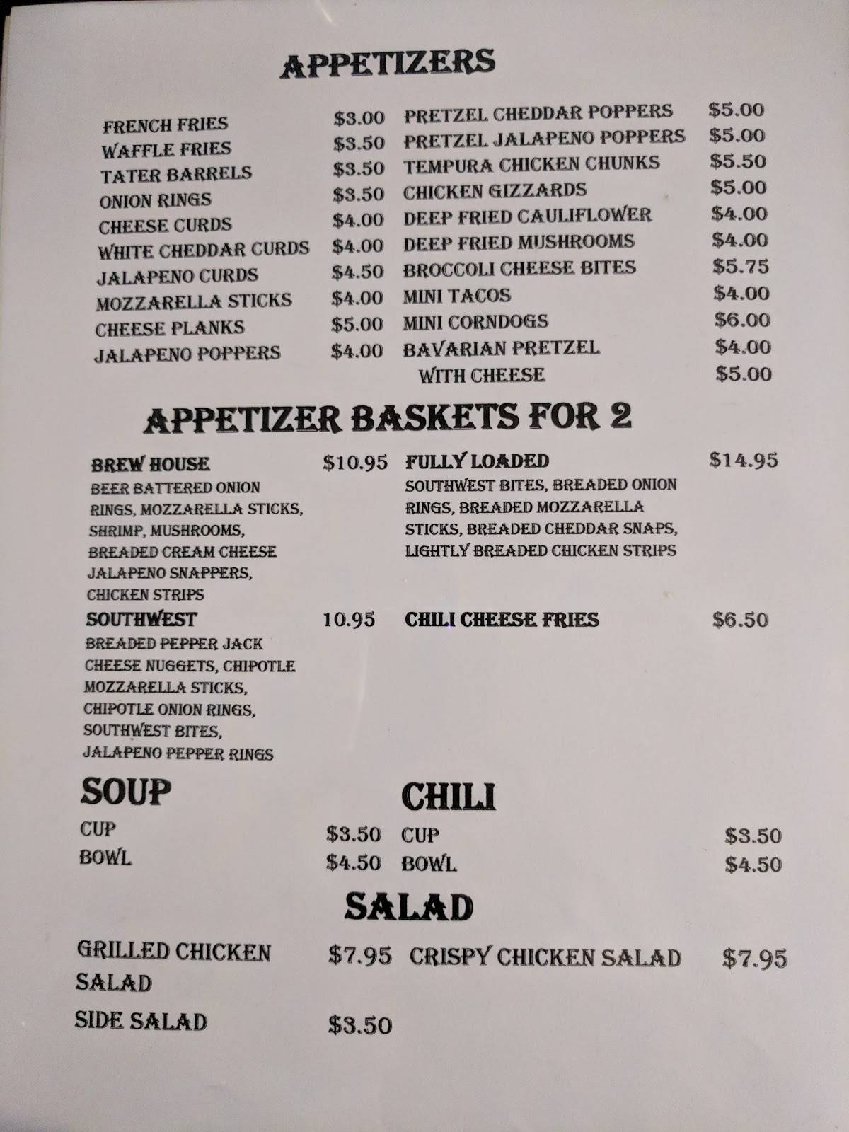 Menu at The Tap Bar and Grill, Webster