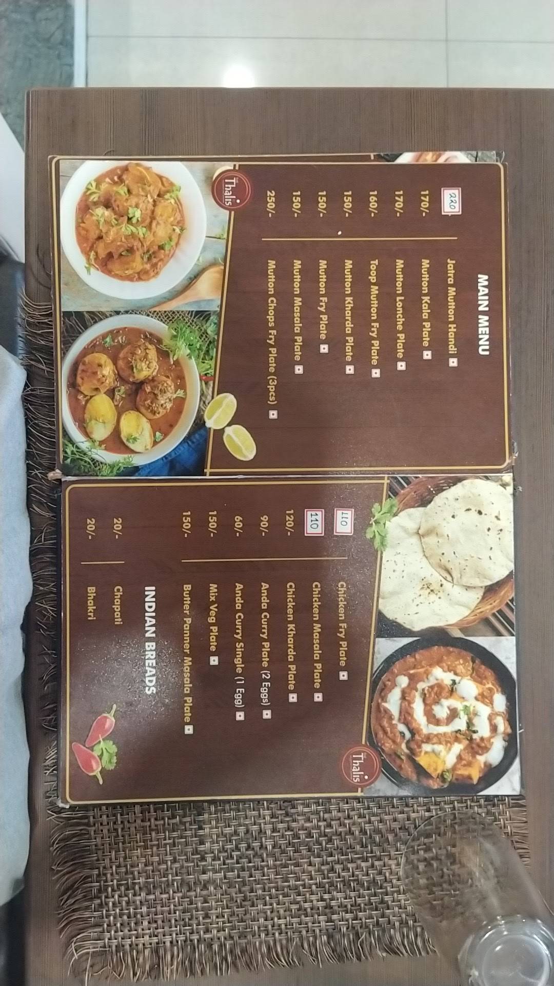Menu at The Thalis Kolhapuri Thali Best Non veg thali in kolhapur, Kolhapur
