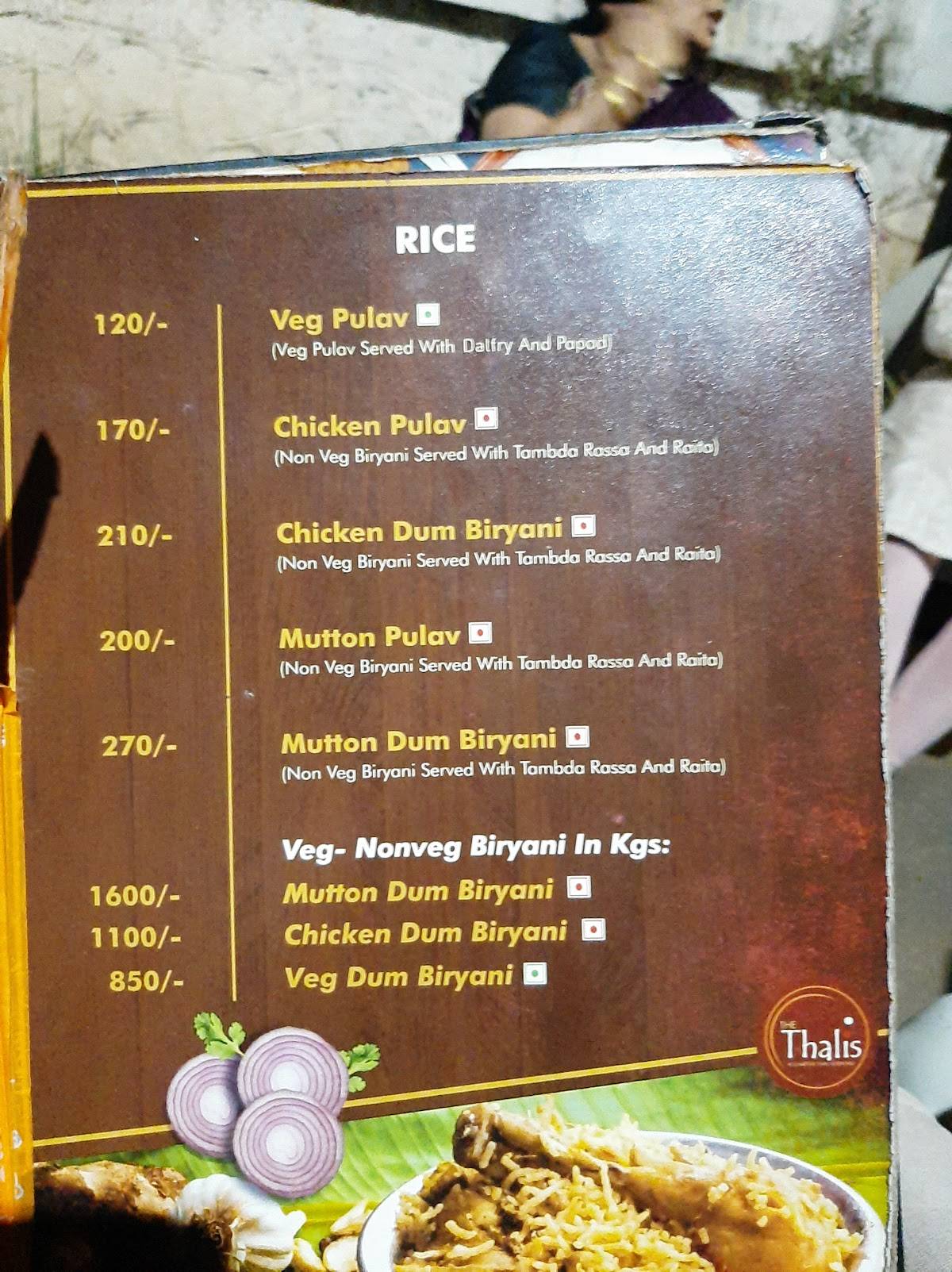 Menu at The Thalis Kolhapuri Thali Best Non veg thali in kolhapur, Kolhapur