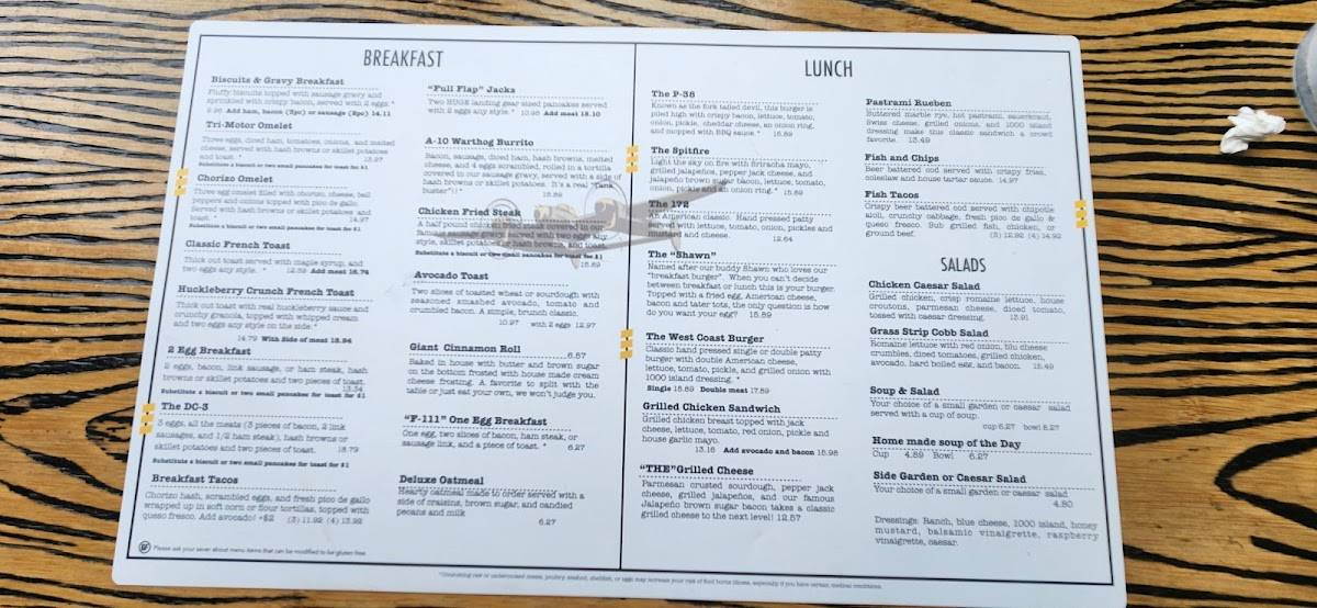 Carta del pub y bar The Tower Grill, Nampa