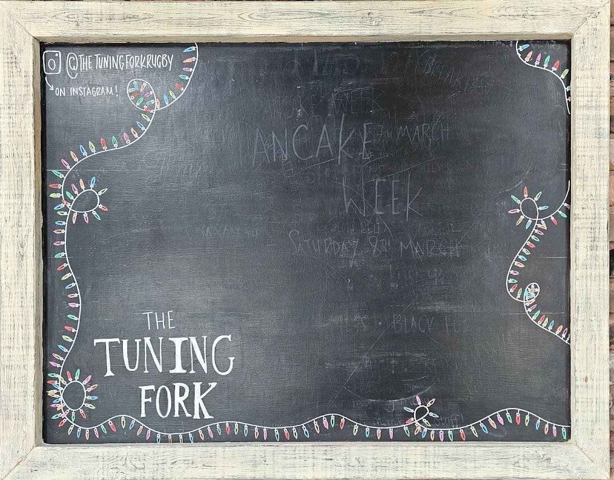 Menu at The Tuning Fork restaurant, Rugby