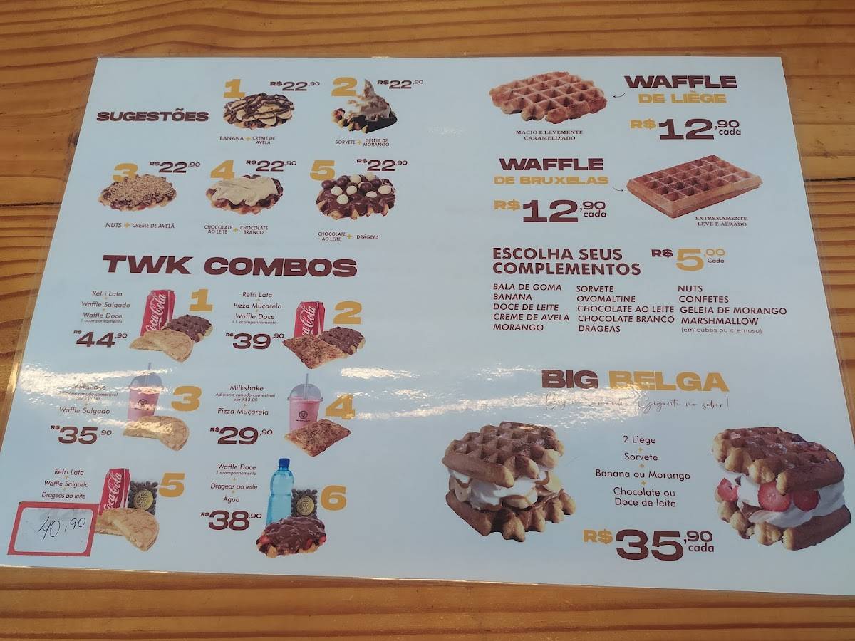 Menu at The Waffle King Fortaleza restaurant, Fortaleza