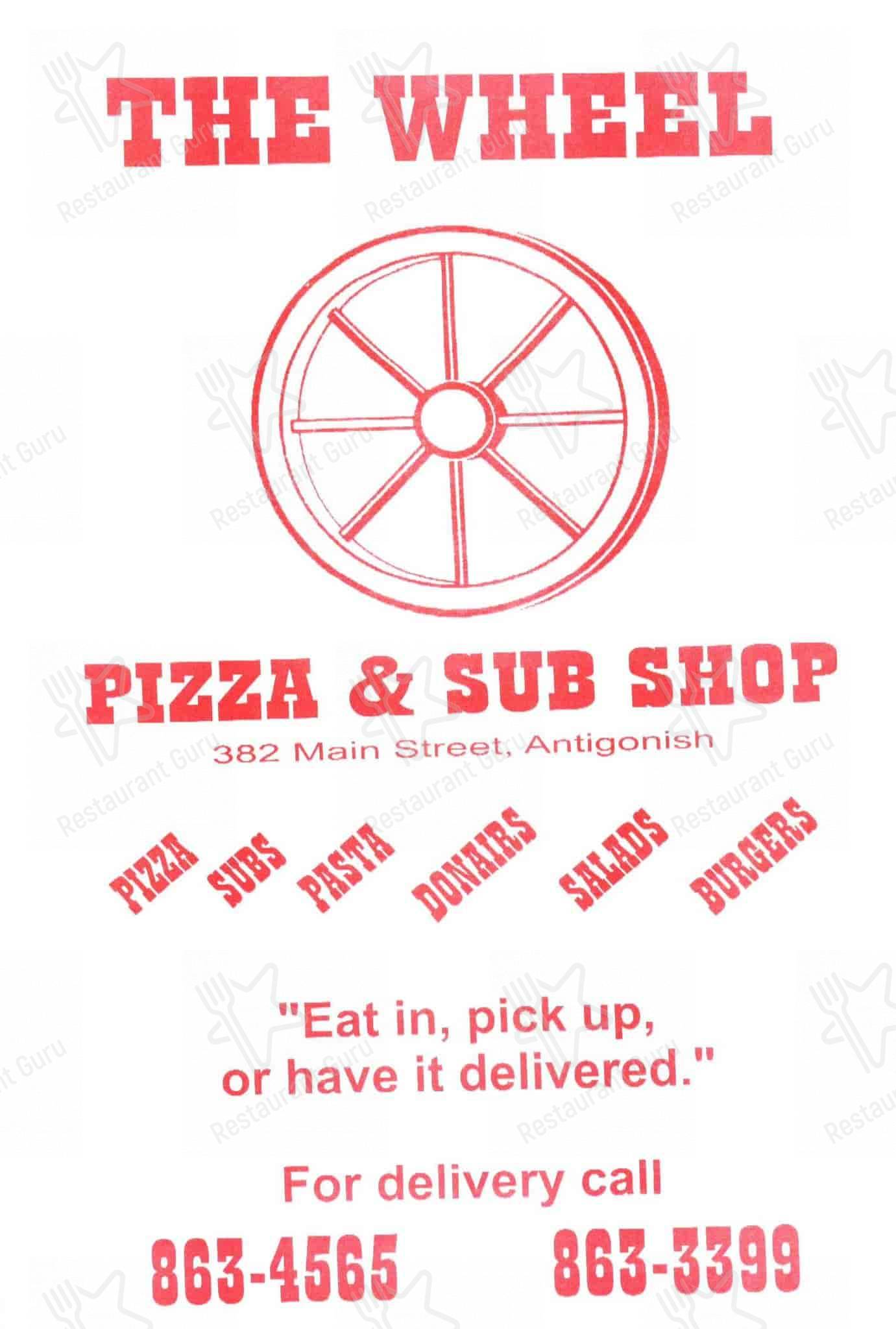 Menu at The Wheel Pizza & Sub Shop pizzeria, Antigonish