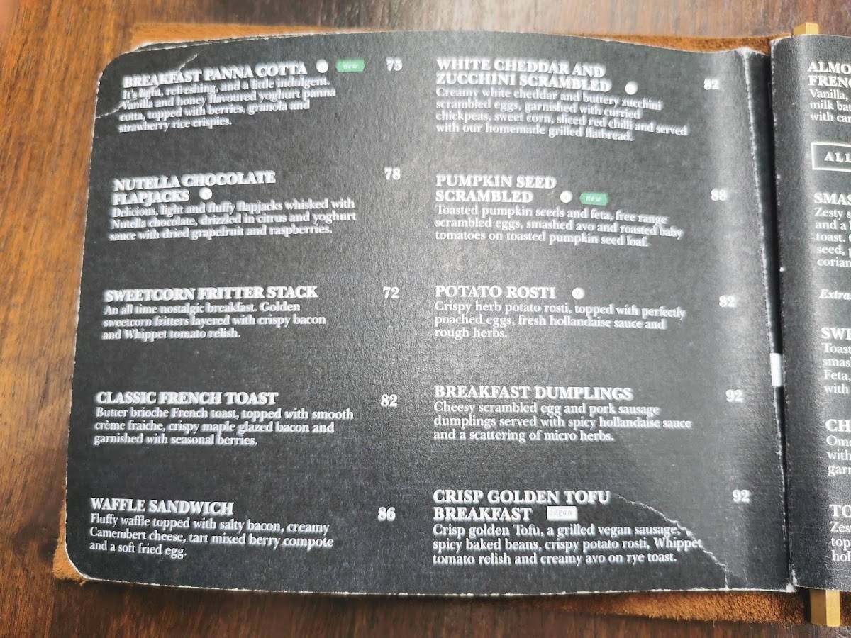 Menu at The Whippet in Linden restaurant, Randburg