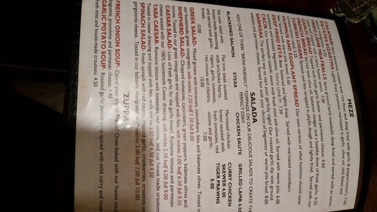 Menu at The White House Grill restaurant, Post Falls