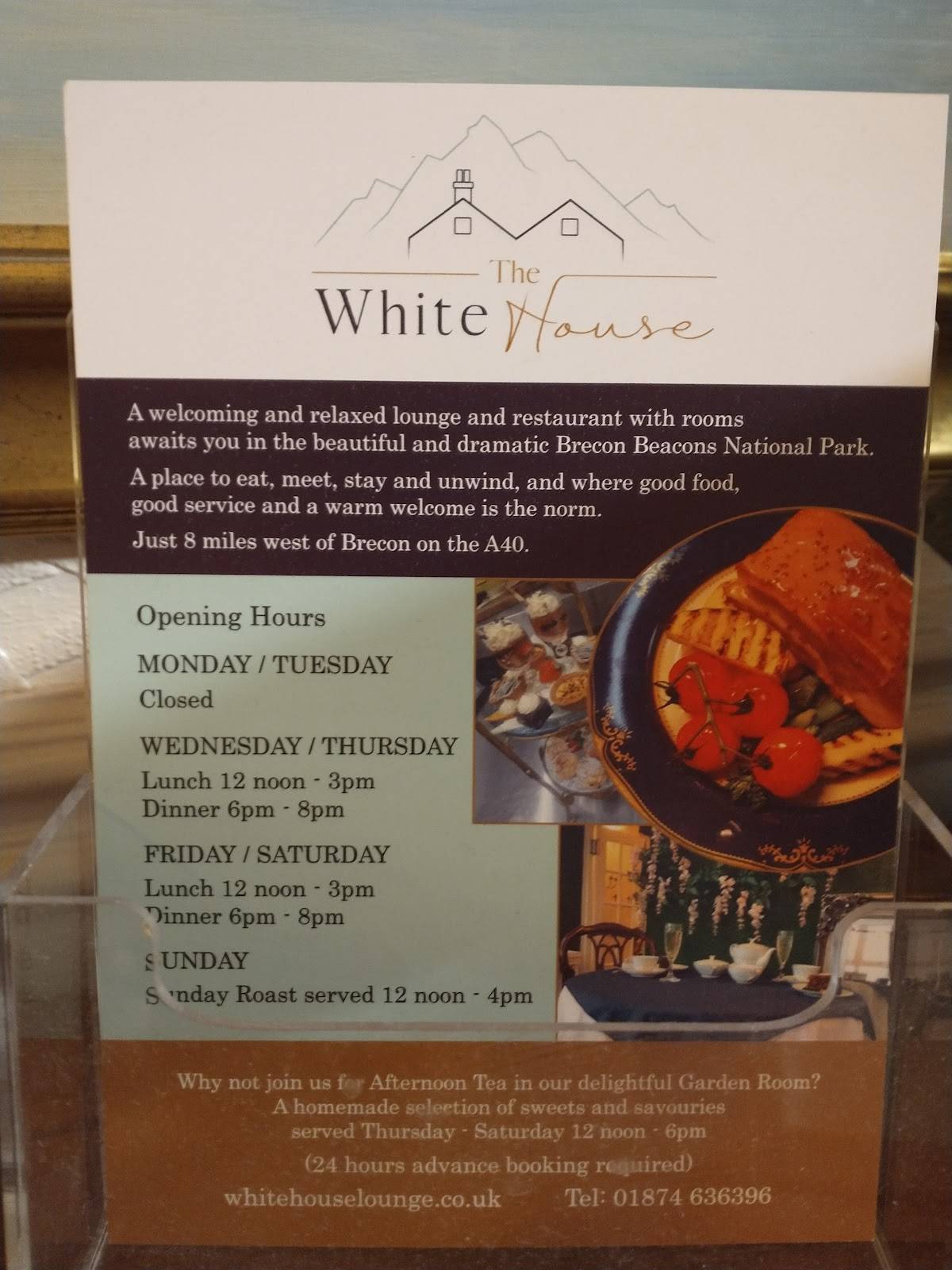 Menu at The White House pub & bar, Sennybridge