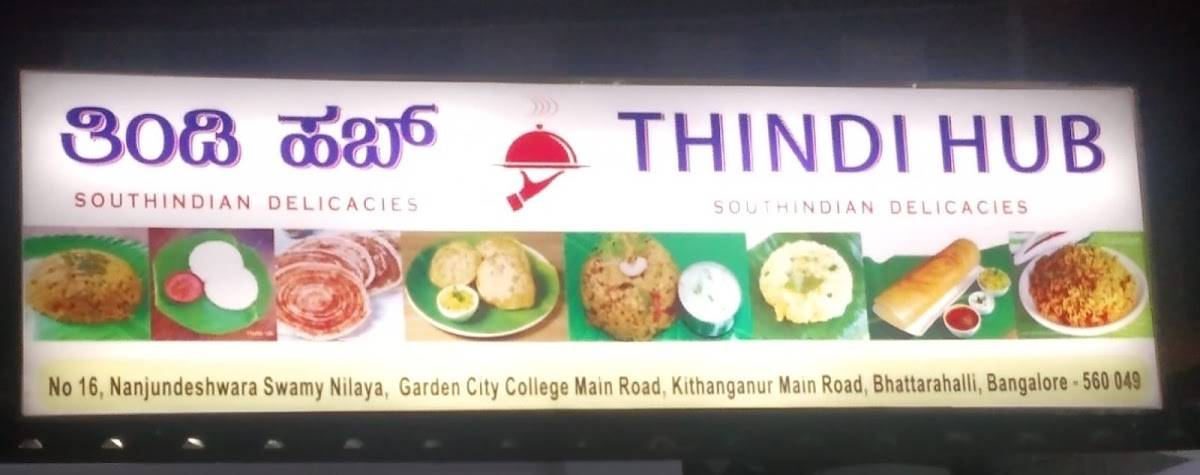Menu at Thindi Hub, Bengaluru