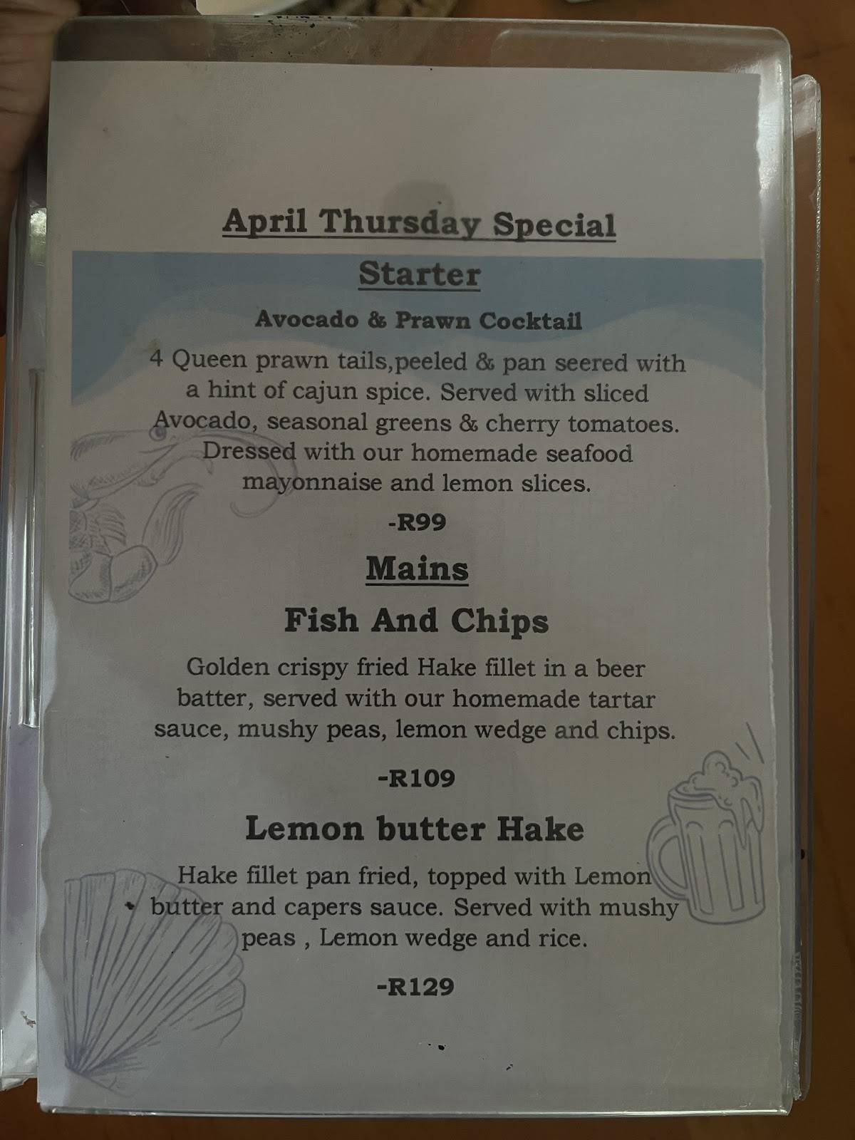 Menu at Three Bridges Restaurant, Pub and B&B, Hoedspruit
