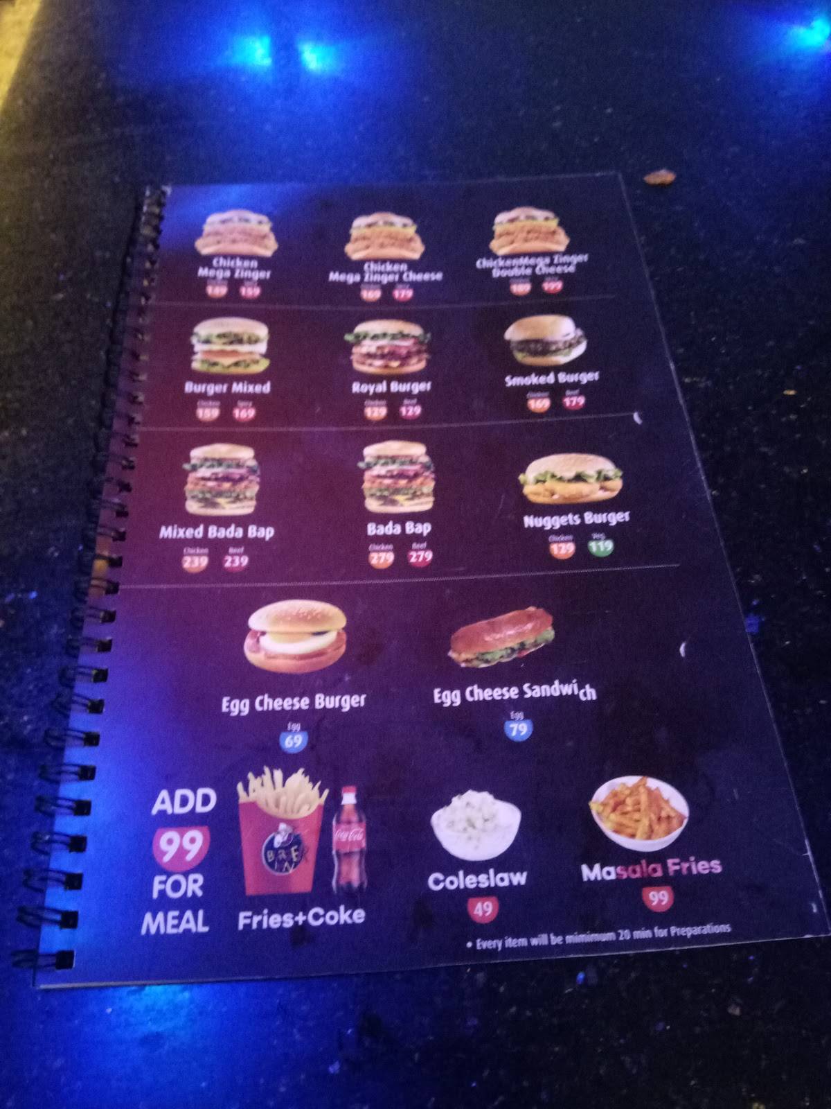 Menu at Burger Space, Thrissur, Behind Ambika Arcade N.P Complex ...