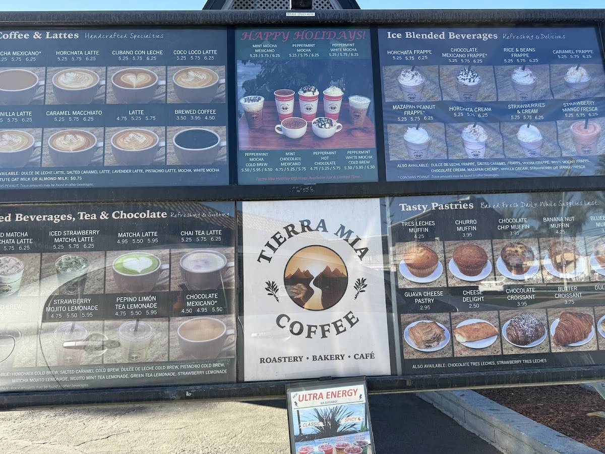 Carta del restaurante Tierra Mia Coffee Drive Thru, El Monte