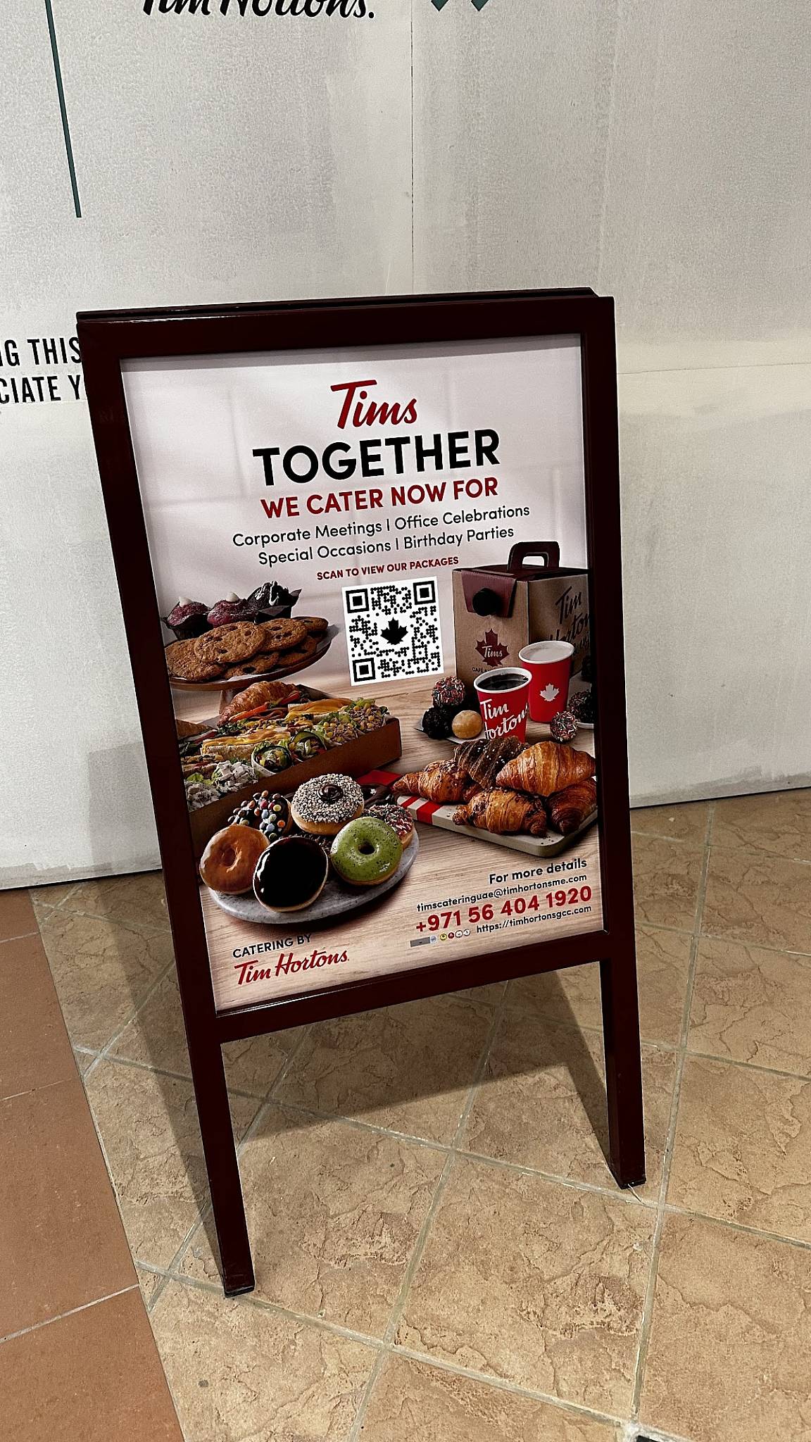 Menu at Tim Hortons cafe, Abu Dhabi, Marina Mall Ring Rd