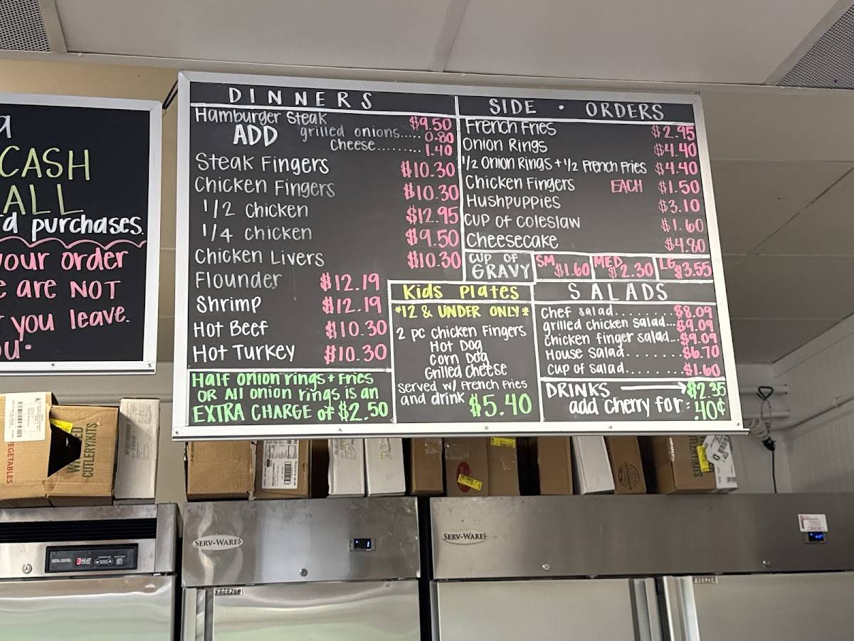 Menu at Time Drive In restaurant, Seneca