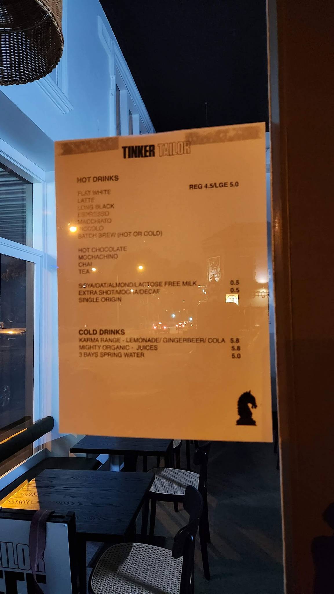 Menu at Tinker Tailor Wine Bar, South Melbourne