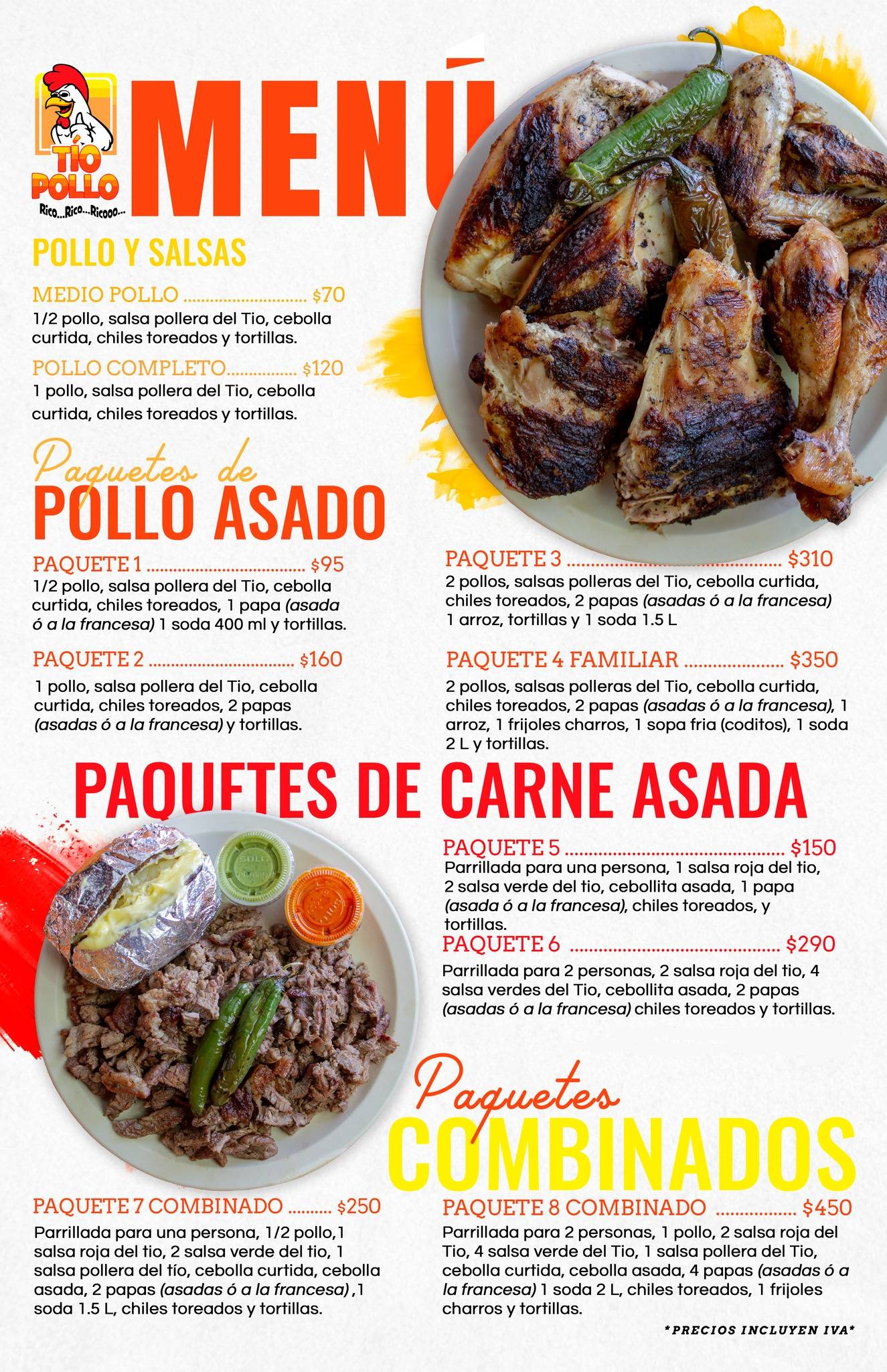 Carta del restaurante Tio Pollo (Asados), Ciudad Juarez