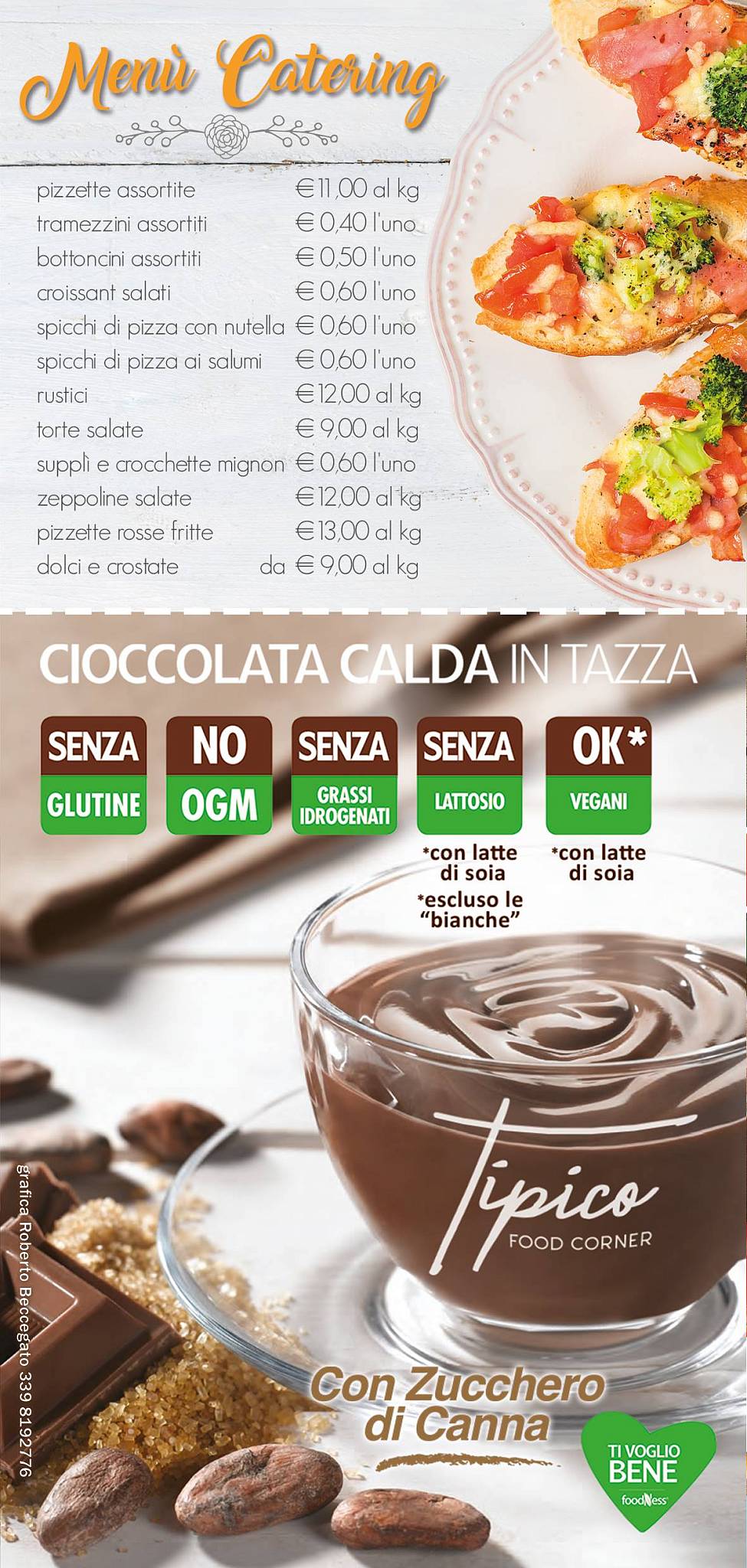 Menu at Tipico Food Corner restaurant, Rome
