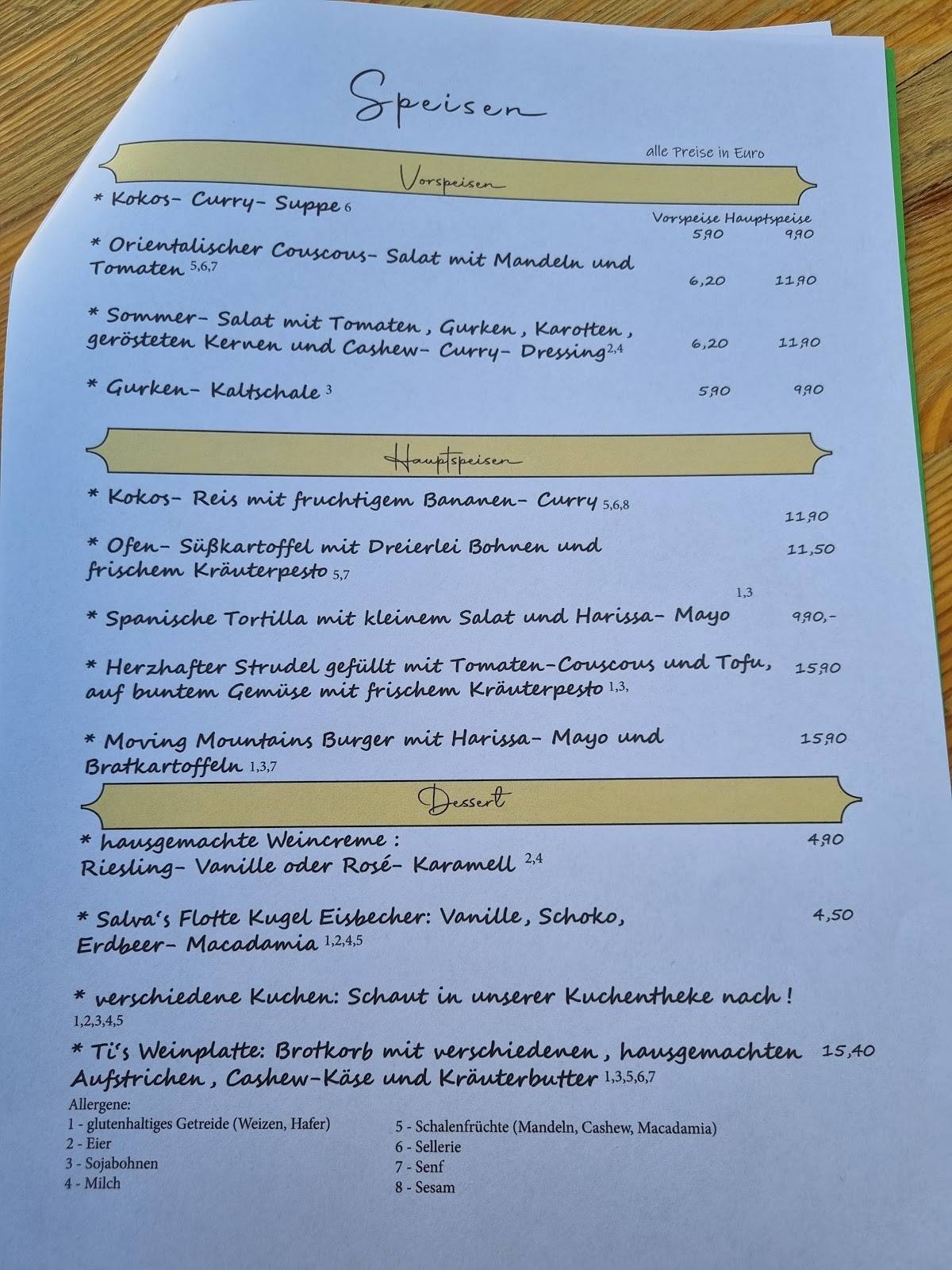 Speisekarte von Ti's Café cafe, Minheim
