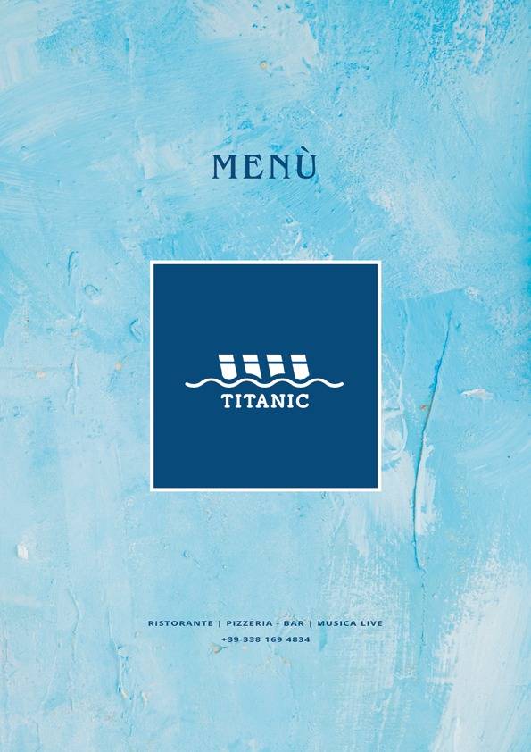 Menu at Titanic restaurant, Donnalucata, lungomare