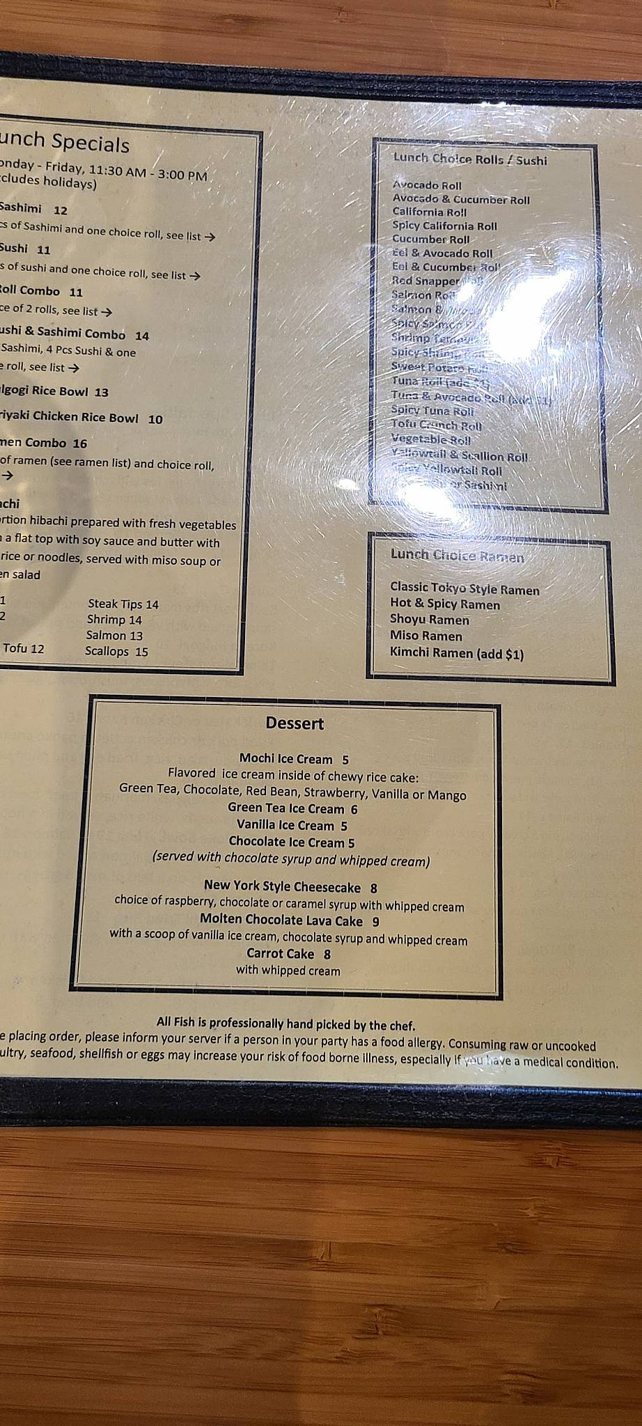 Menu at Tobiko Sushi restaurant, Westfield