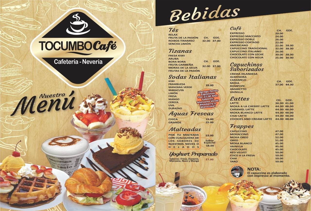 Carta de Tocumbo café Bicentenario, Salamanca, Blvd. Bicentenario 401
