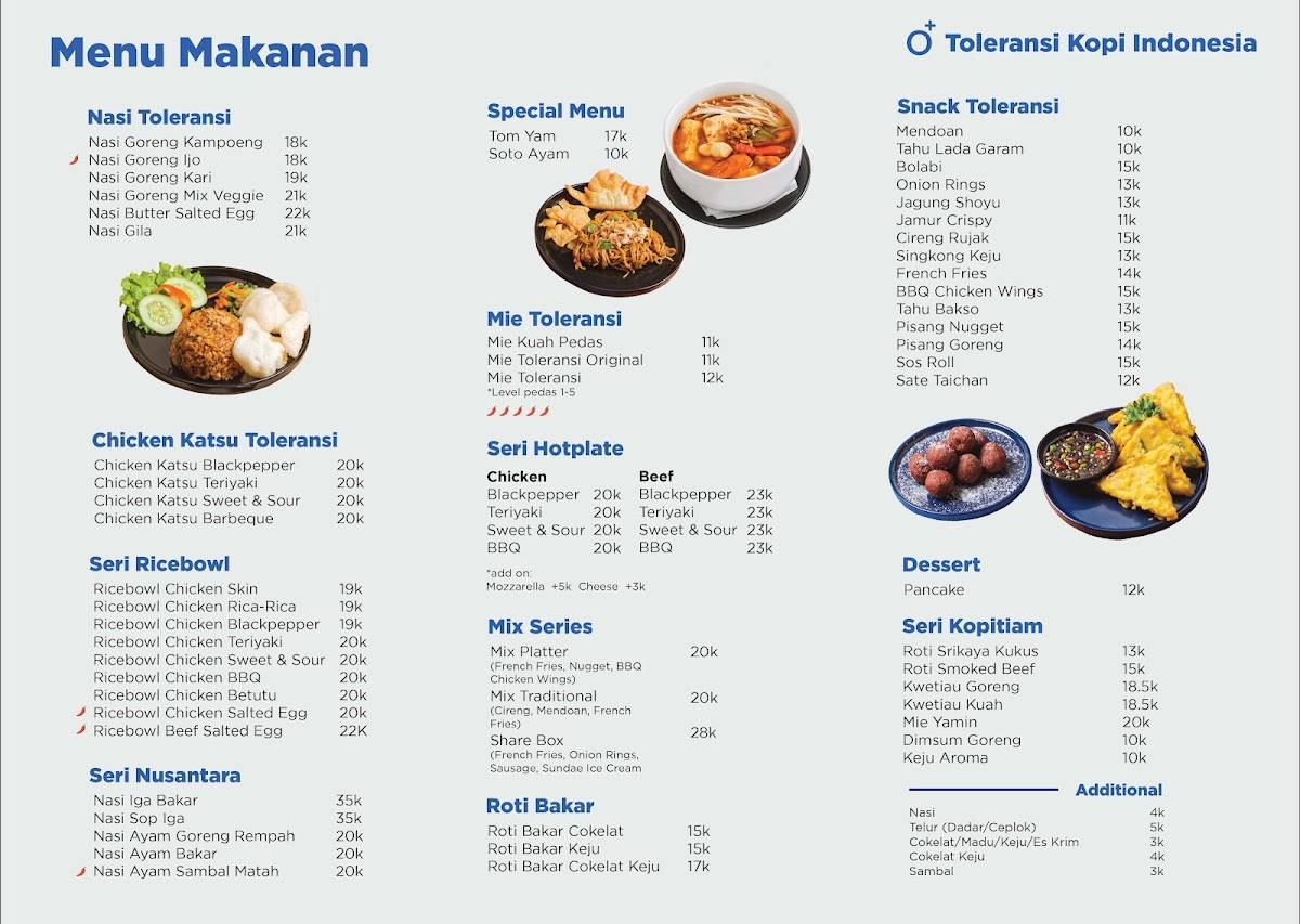 Menu at Toleransi Kopi Jatinangor restaurant, Cipacing