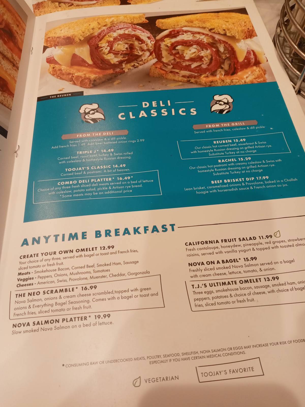 Menu at TooJay’s Deli • Bakery • Restaurant, The Villages, Canal St