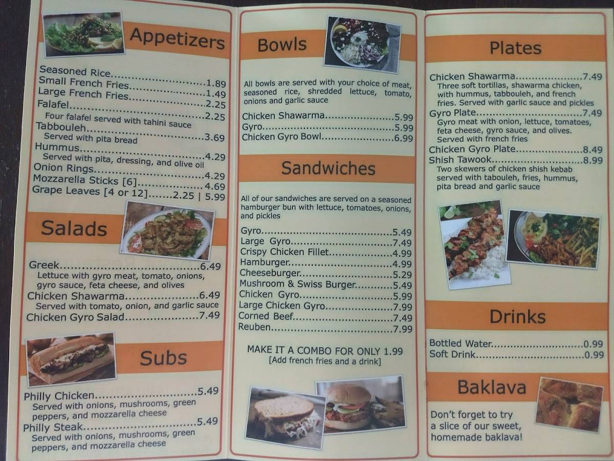Menu at Toro Carryout Restaurant, Ashtabula
