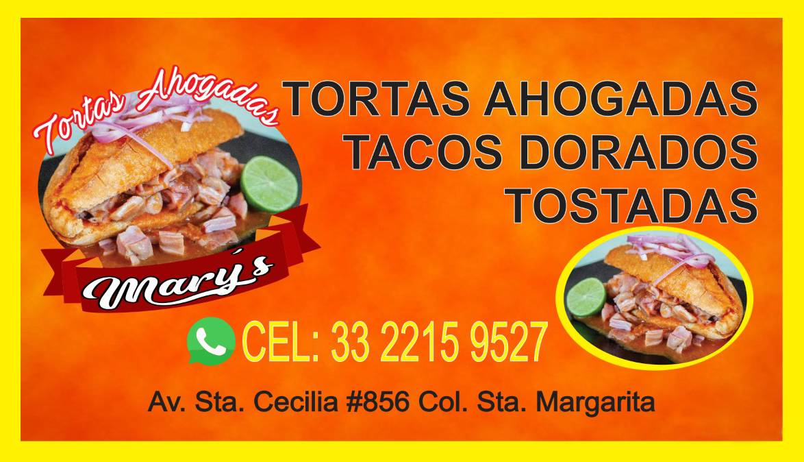 Carta del restaurante Tortas Ahogadas Mary's, Zapopan