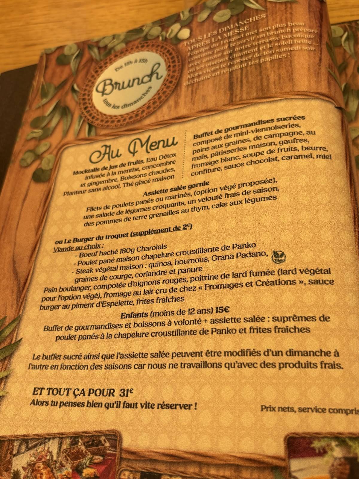 Menu au Le Troquet Garonne restaurant, Toulouse