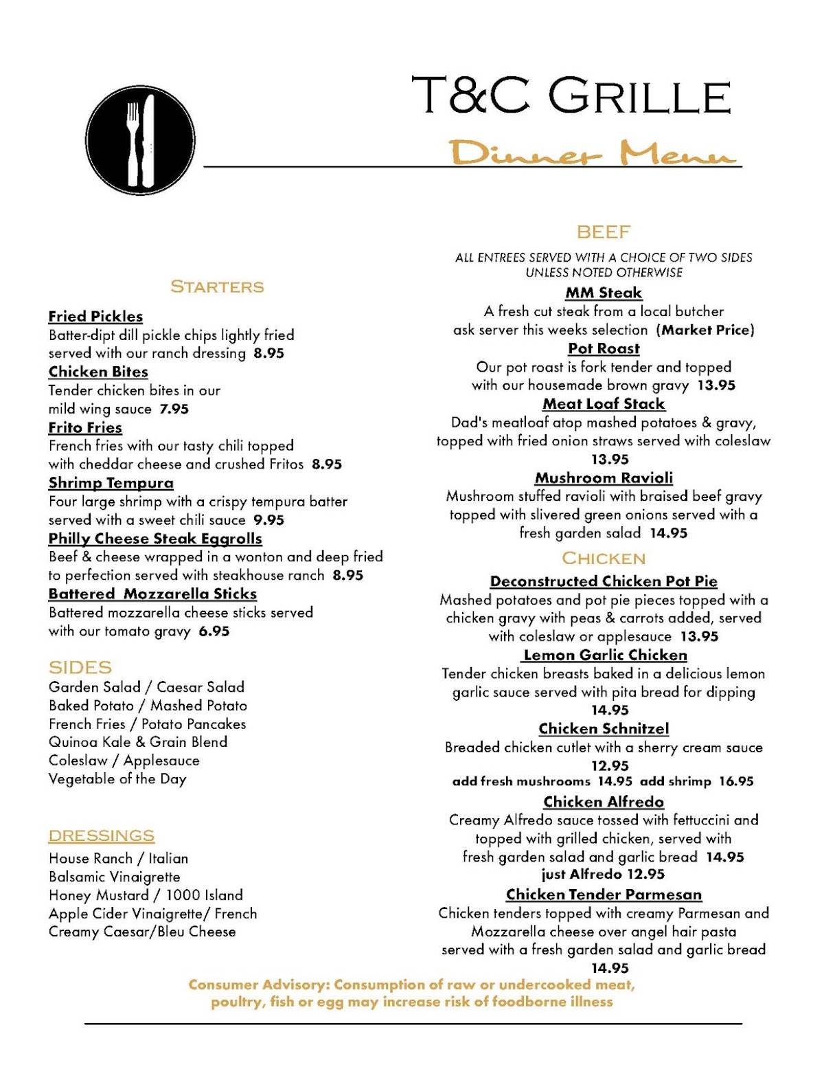 Menu at Towne & Country Grille/Bakery, Tunkhannock