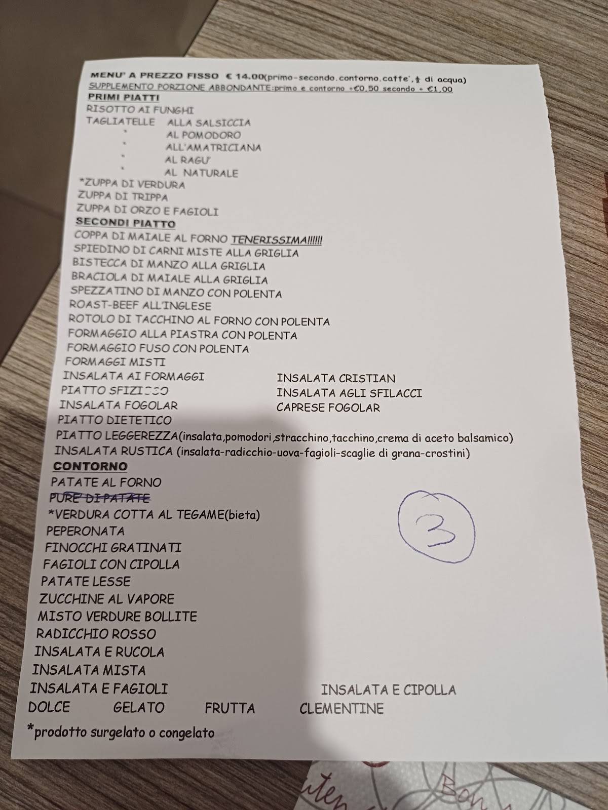 Menu da Trattoria al Fogolar ristorante, Pianiga, Via Provinciale Sud