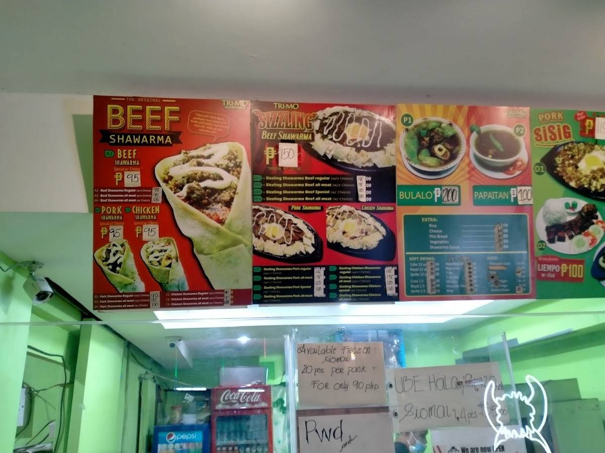 Menu at Tri Mo Shawarma Co. restaurant, Quezon City