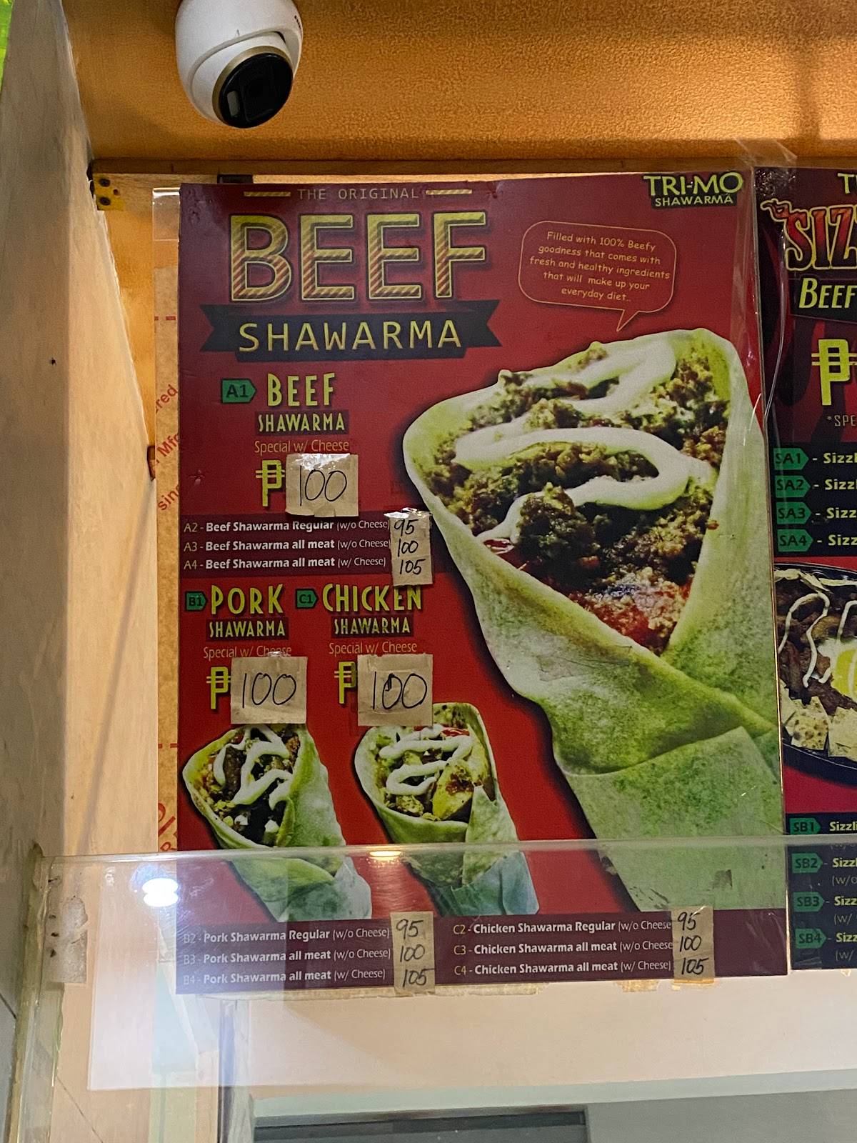 Menu at Tri Mo Shawarma Co. restaurant, Quezon City