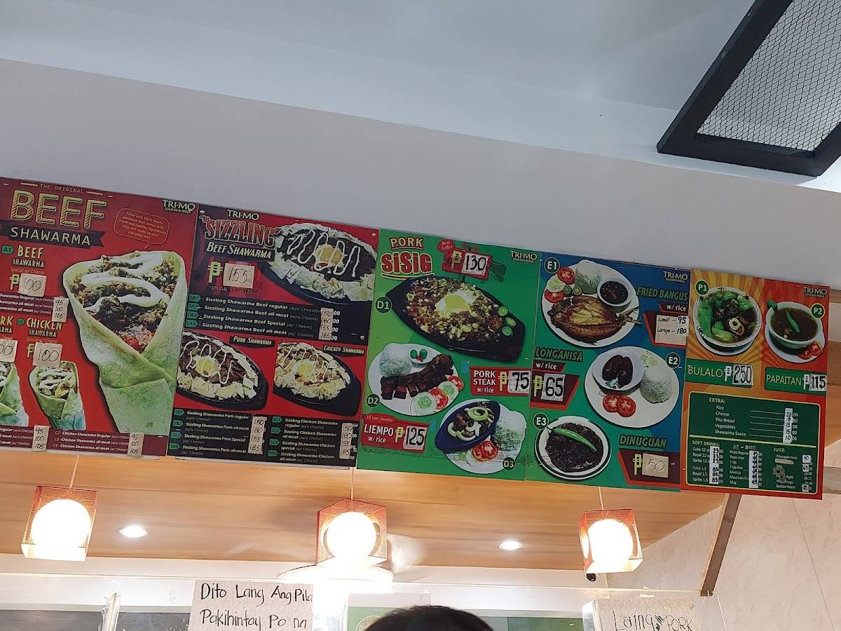 Menu at Tri Mo Shawarma Co. restaurant, Quezon City