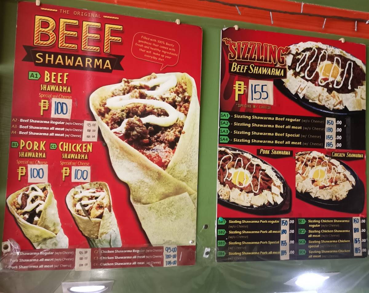 Menu at Tri Mo Shawarma Co. restaurant, Quezon City