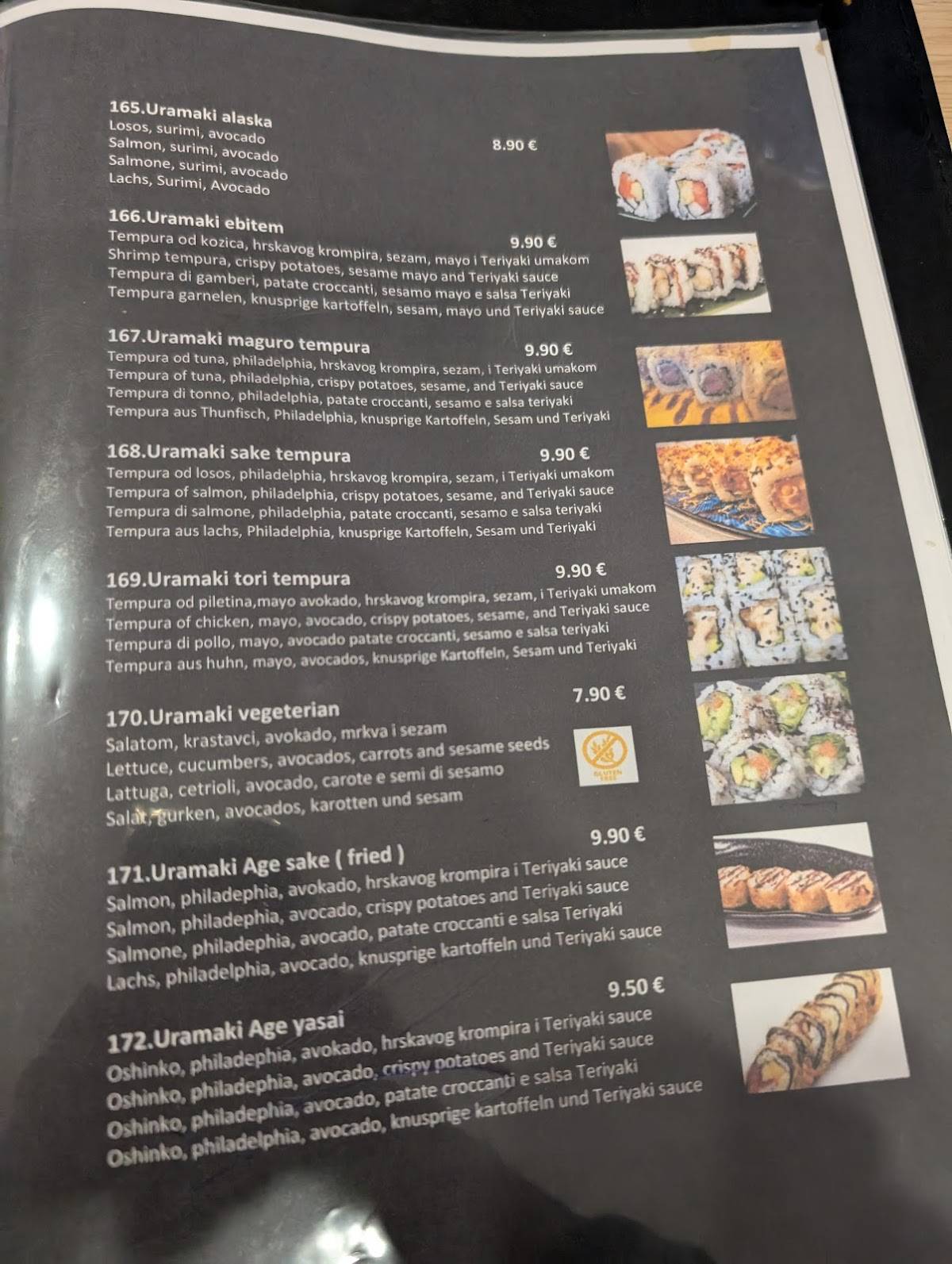 Carta del restaurante Tsuki Umag All you can eat, Umag
