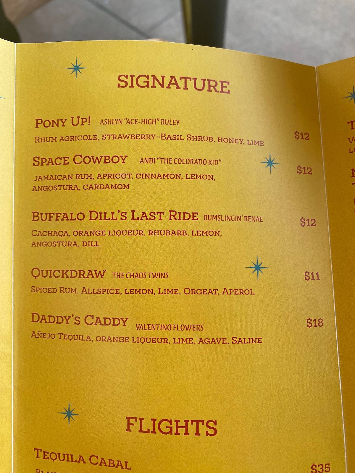 Menu at Saturn Room pub & bar, Tulsa